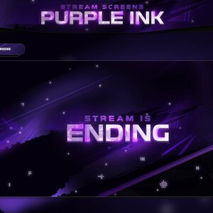 Twitch Overlay - Purple Ink - Screens Animated - Aesthetic - Purple ...