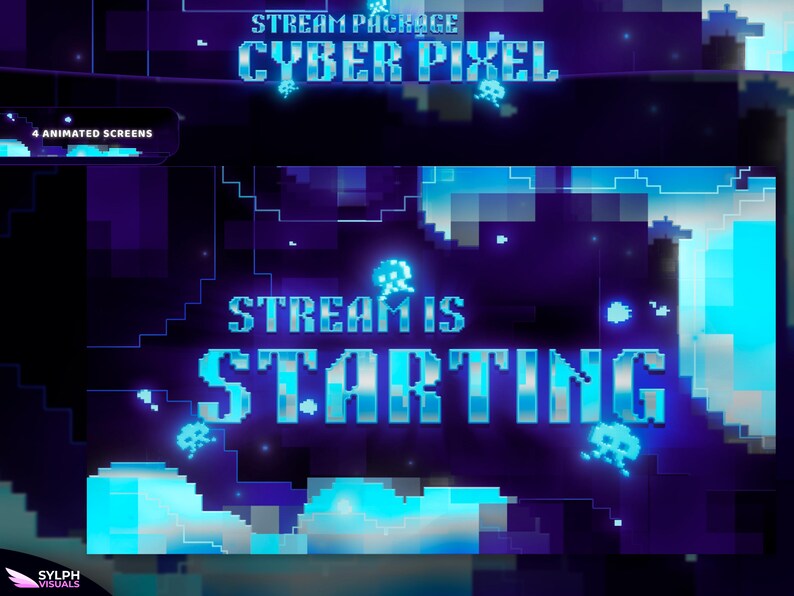 Cyber Pixel - Twitch Overlay - Animated Alerts - Animated Screens ...