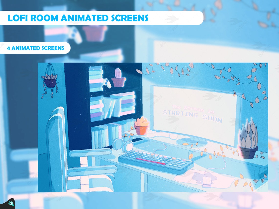 Stream Package Lofi Room Twitch Overlay Animated Alerts - Etsy
