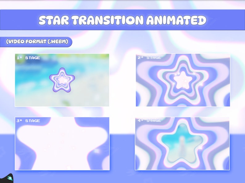 Water Star Transition Blue Twitch Stream Stinger Cute Transition Star ...