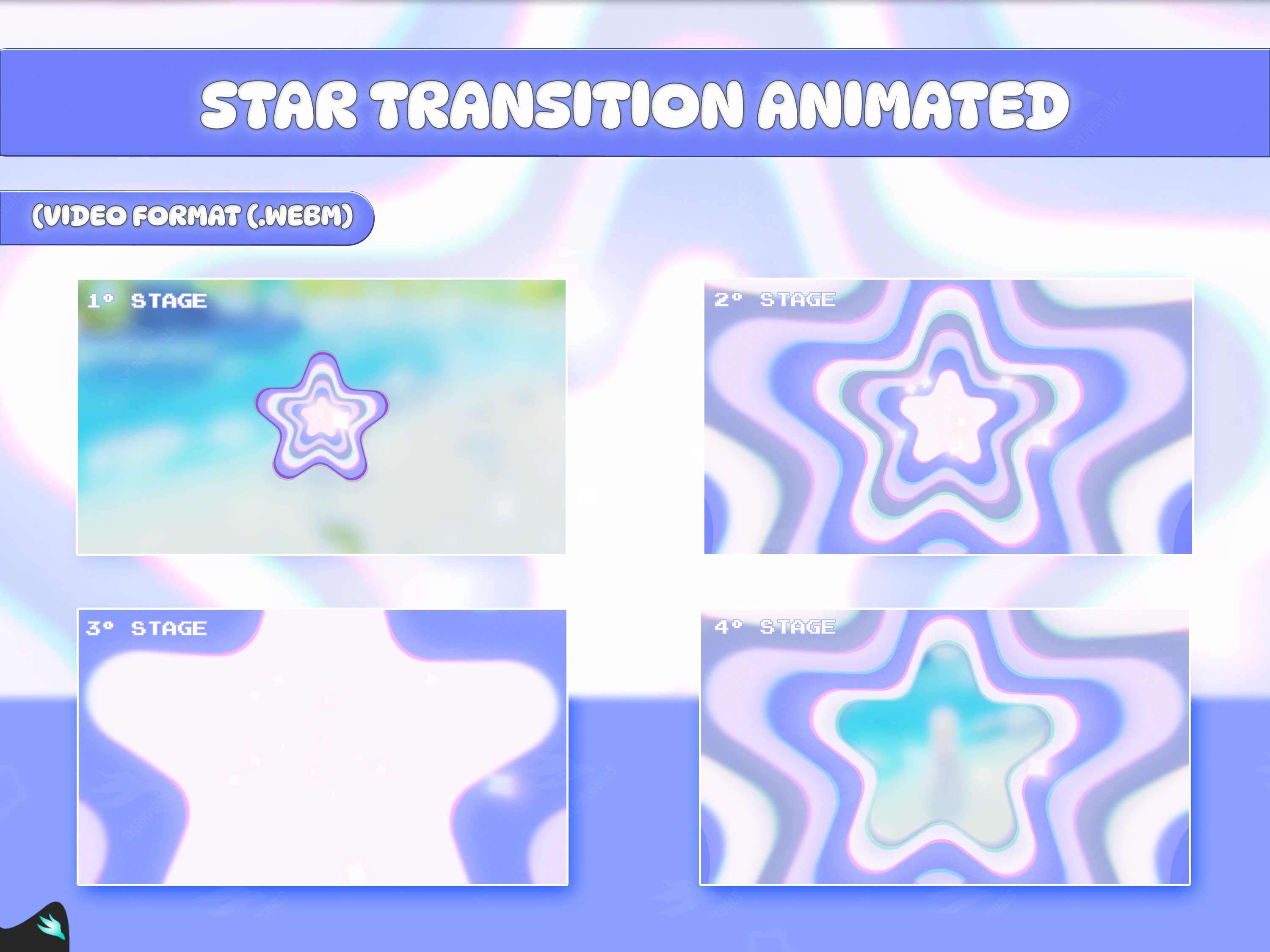Water Star Transition Blue Twitch Stream Stinger Cute Transition Star ...