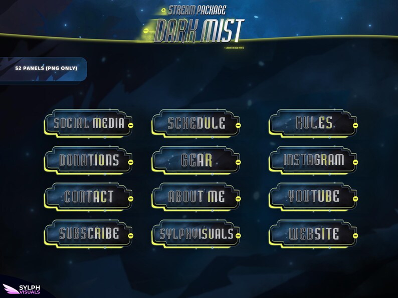 Dark Mist - Twitch Overlay - Animated Alerts - Animated Screens - Blue ...