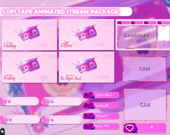 Stream Package Lofi Room Twitch Overlay Animated Alerts Animated ...
