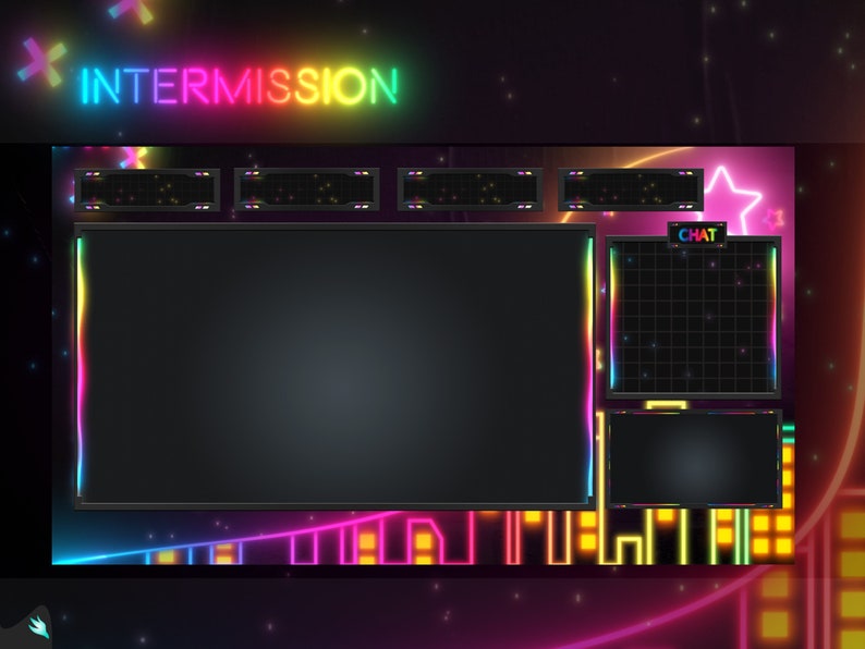 Twitch Overlay Neon City Stream Package Static - Etsy