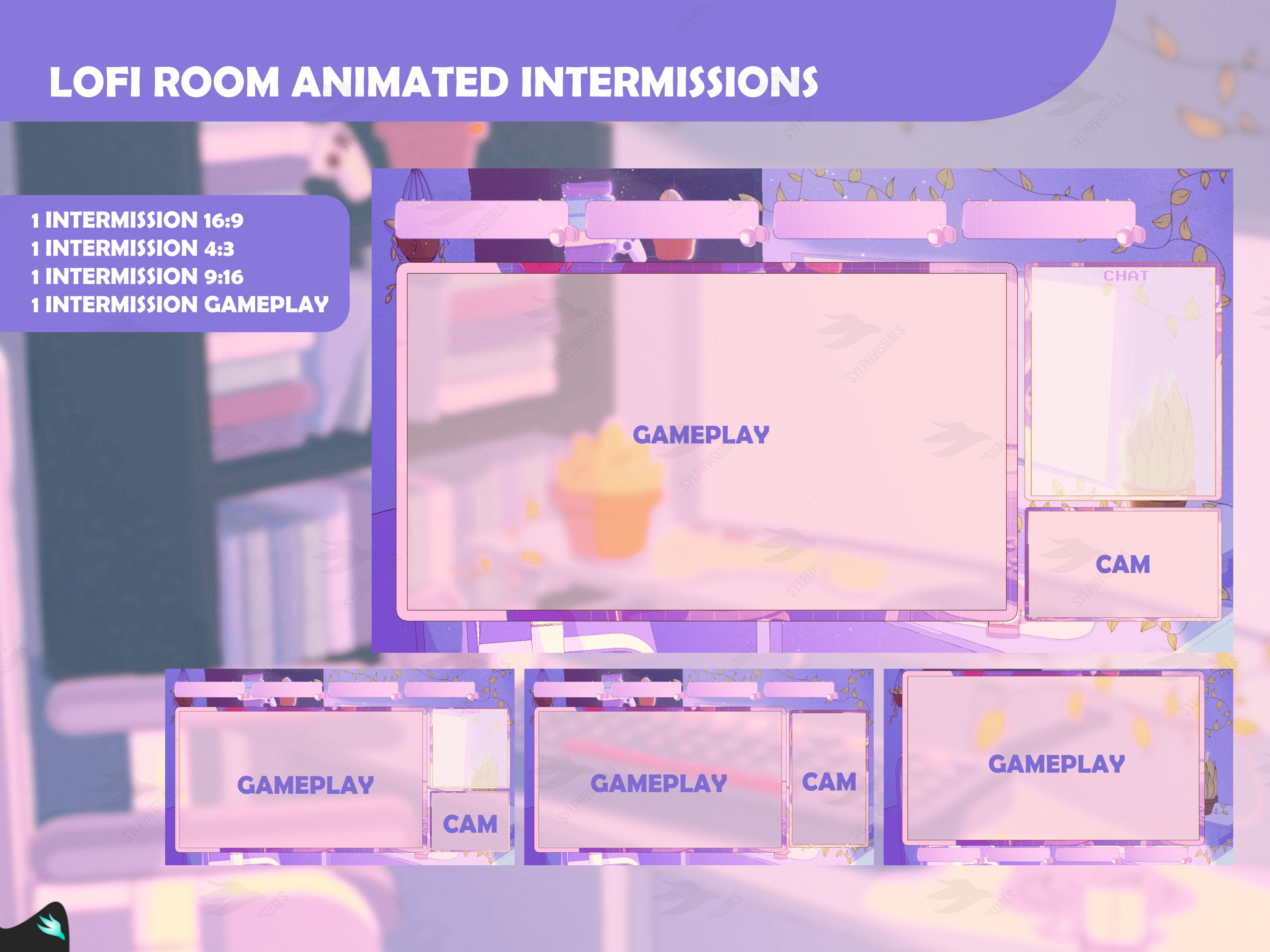 Stream Package Lofi Room Twitch Overlay Animated Alerts - Etsy