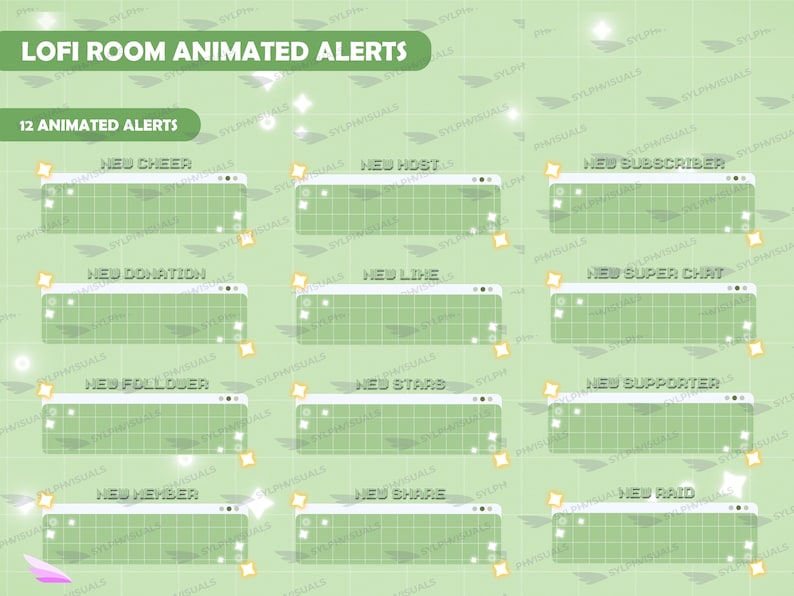 Twitch Animated Alerts - Lofi Gameplay - Stream Alerts - Animated Alerts - Retro Alerts - Cute ...