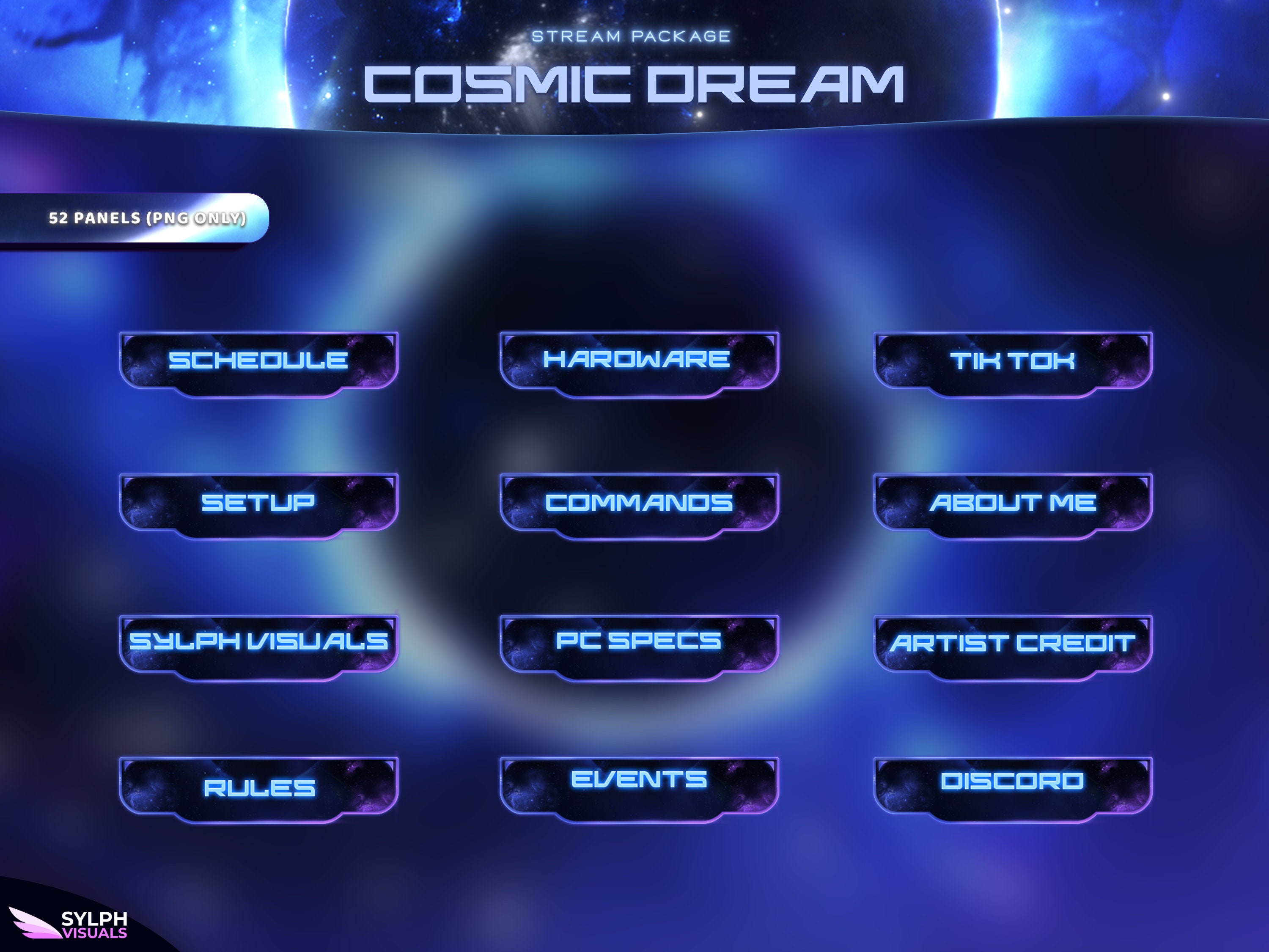 Cosmic Dream Twitch Overlay Animated Alerts Animated Screens Cosmic ...