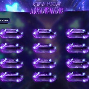 Arcane Wing Twitch Overlay Animated Alerts Animated Screens Purple ...