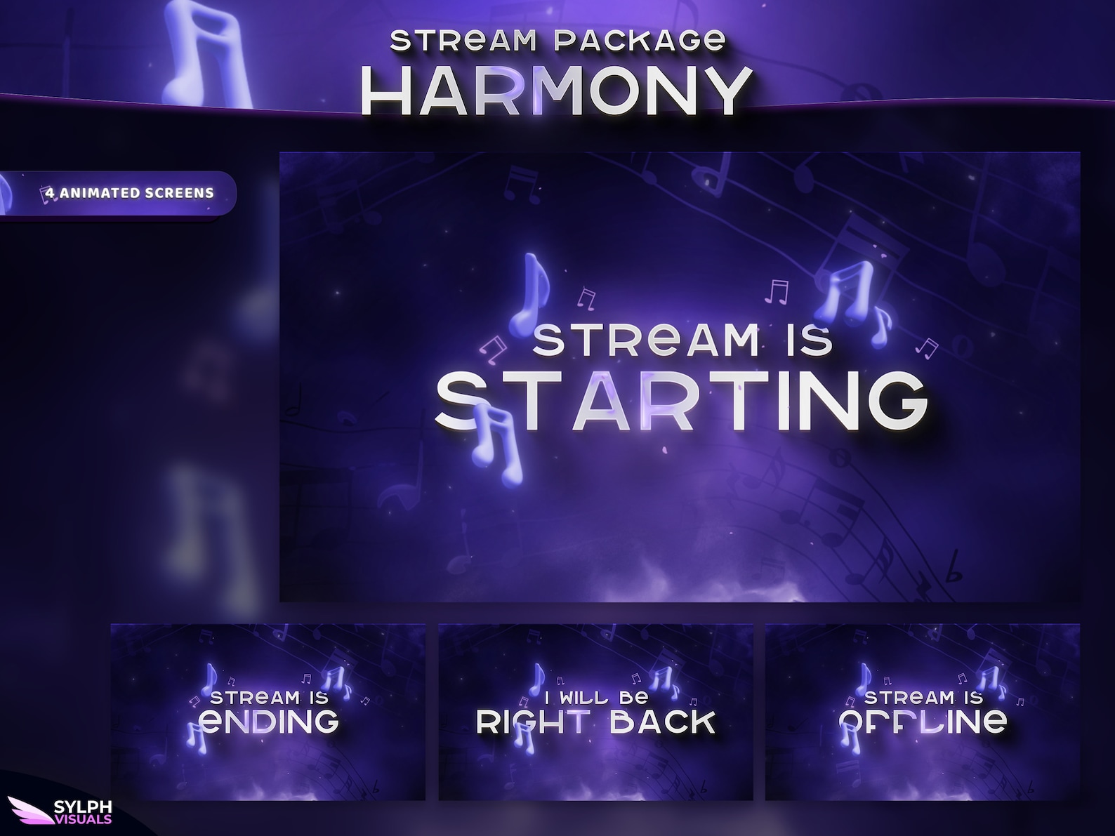 Harmony - Twitch Overlay - Animated Alerts - Animated Screens - Music ...
