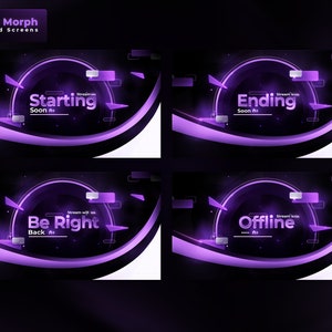 Animated Purple Morph Twitch Overlays - Complete Stream Package - Purple Theme - Neon - Abstract ...