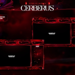 Cerberus - Twitch Overlay - Animated Alerts - Animated Screens - Red Overlay - Stream Pack ...