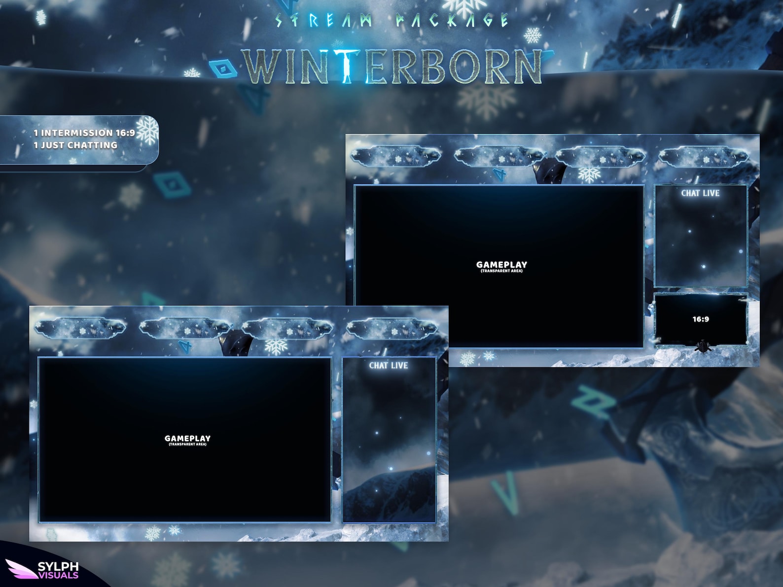 Winterborn - Twitch Overlay - Animated Alerts - Animated Screens - Blue ...