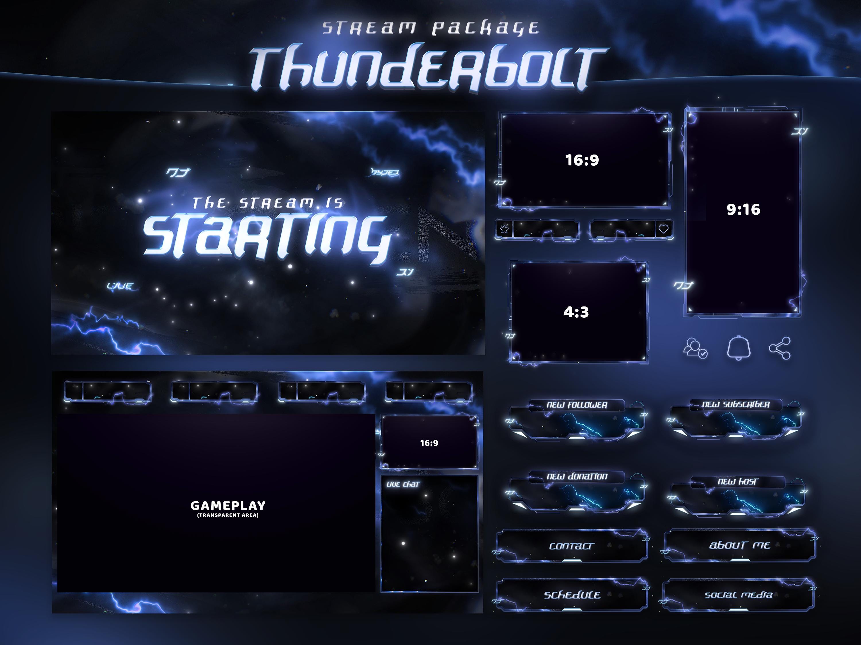 Thunderbolt - Twitch Overlay - Animated Alerts - Animated Screens ...