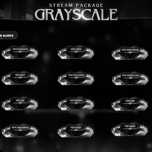 Grayscale - Twitch Overlay - Animated Alerts - Animated Screens - Dark ...