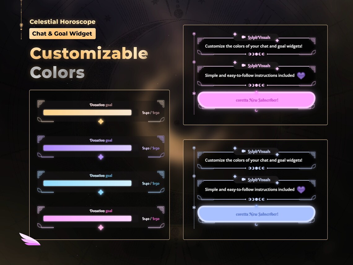Celestial Horoscope Chat & Goal Widget - Streamelements - Animated Chat ...