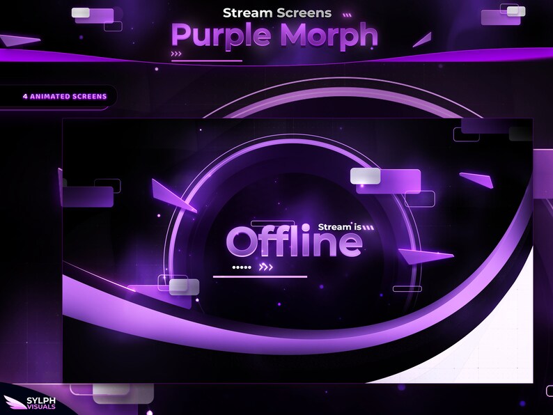 Twitch Overlay - Purple Morph - Screens Animated - Aesthetic - Purple ...