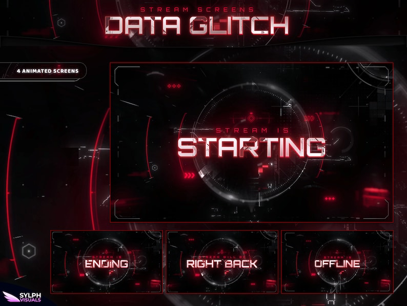 Stream Package Data Glitch - Twitch Overlay - Animated Alerts ...