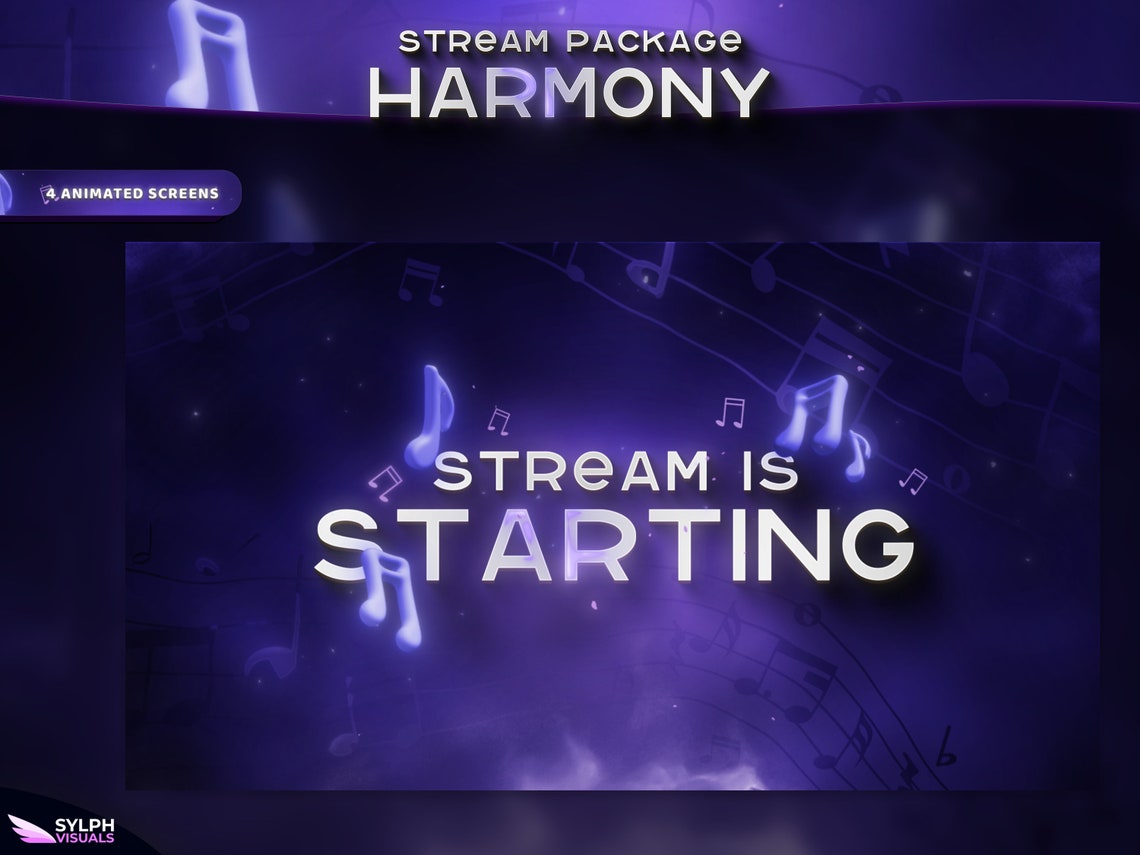 Harmony - Twitch Overlay - Animated Alerts - Animated Screens - Music ...