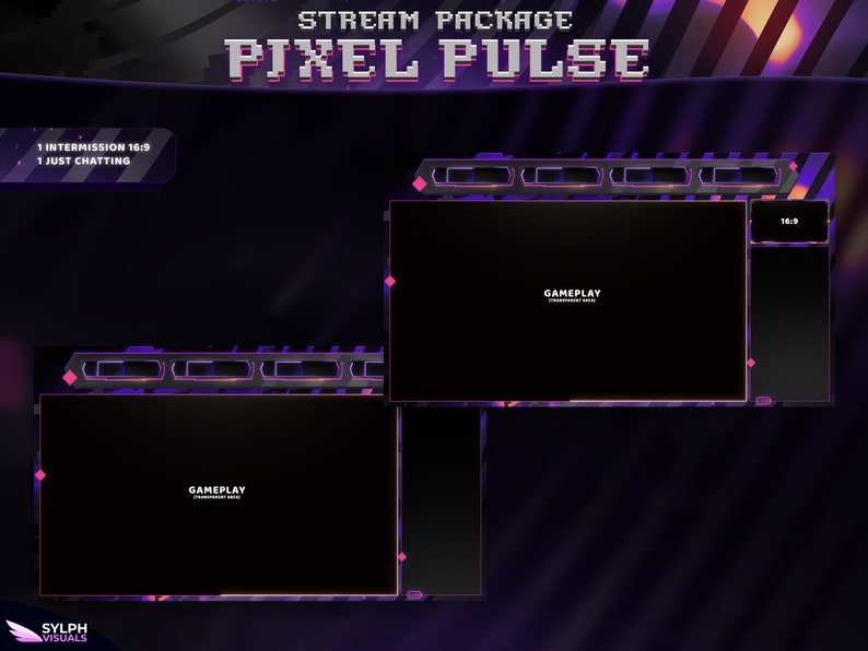 Pixel Pulse Twitch Overlay Animated Alerts Animated Screens Pixel Art ...