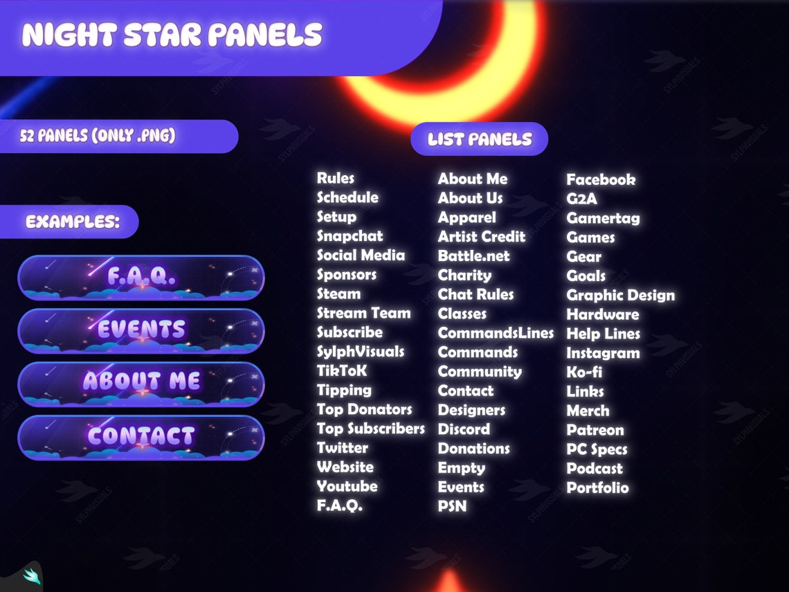 Stream Package Night Star Twitch Overlay Animated Alerts - Etsy