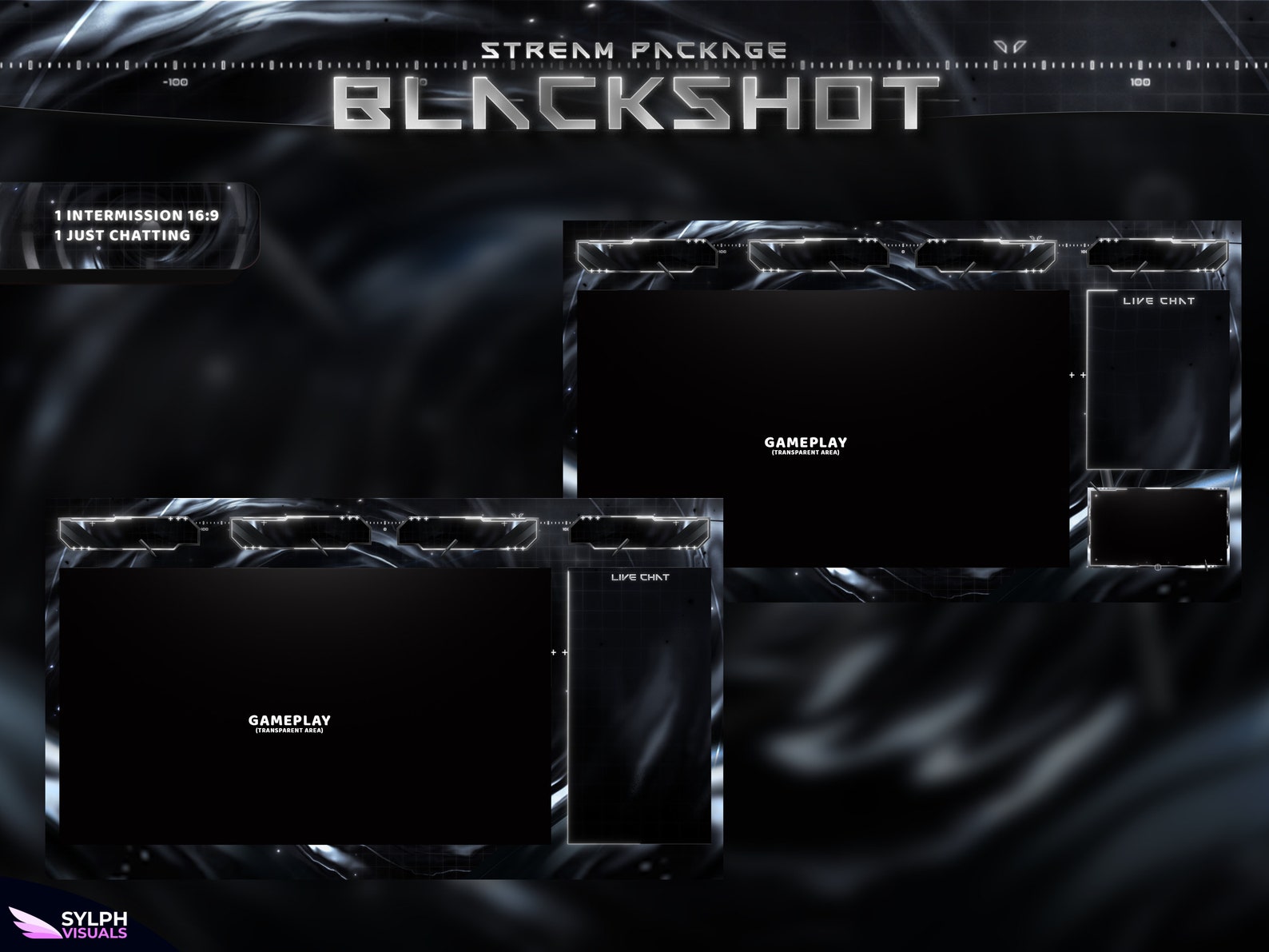 Blackshot - Twitch Overlay - Animated Alerts - Animated Screens - Dark Overlay - Stream Pack ...