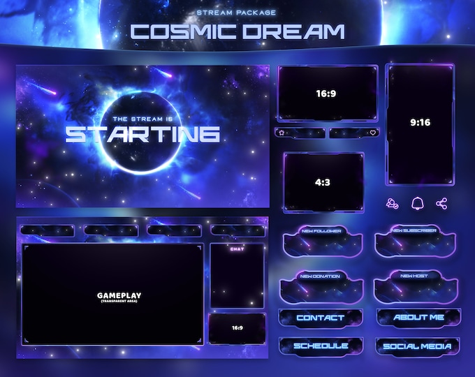 Milky Way Animated Stream Package/transition/stream Overlay/panels/sky ...