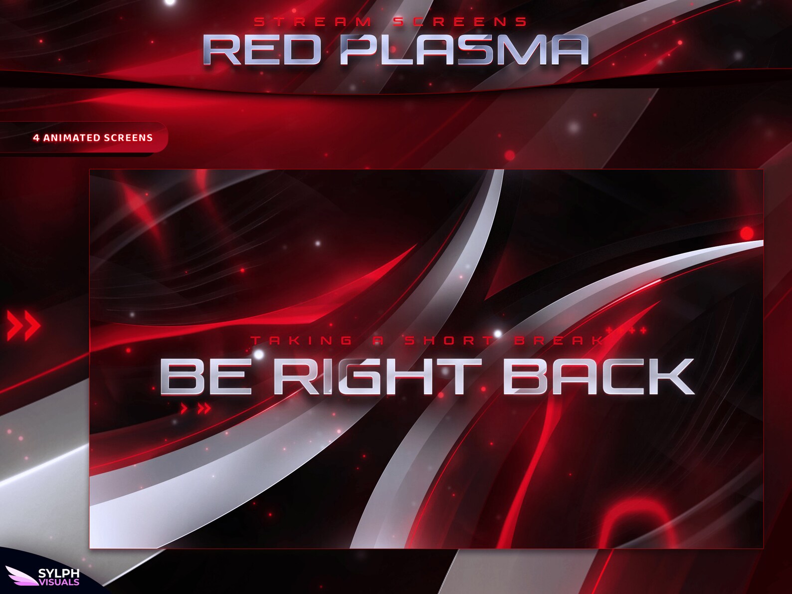 Twitch Overlay Red Plasma Screens Animated Aesthetic Red Screens Dark ...