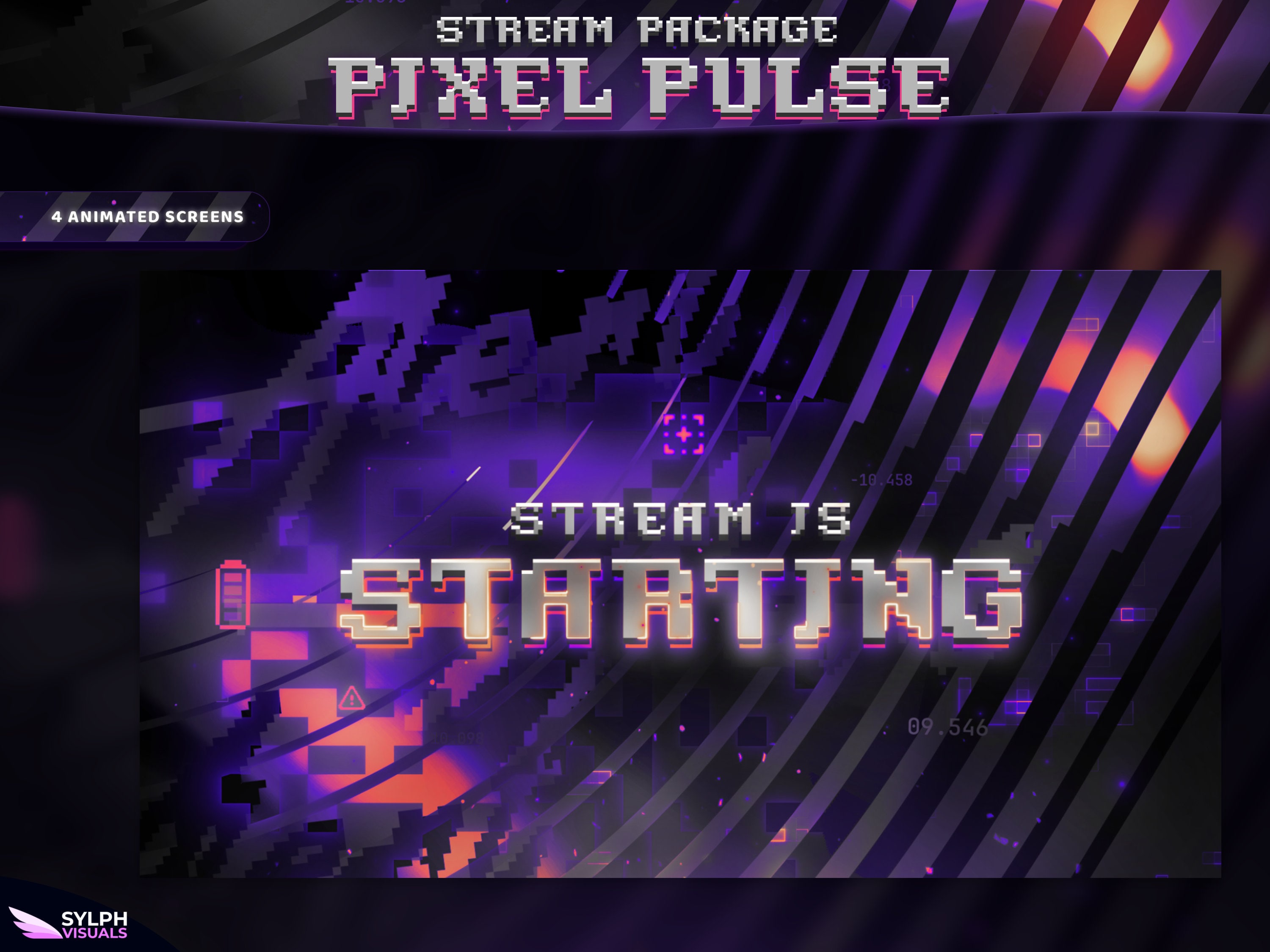 Pixel Pulse Twitch Overlay Animated Alerts Animated Screens Pixel Art ...