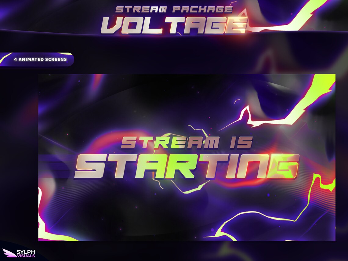 Voltage Twitch Overlay Animated Alerts Animated Screens Voltage Overlay ...