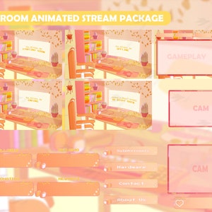 Stream Package Lofi Room Twitch Overlay Animated Alerts Animated ...