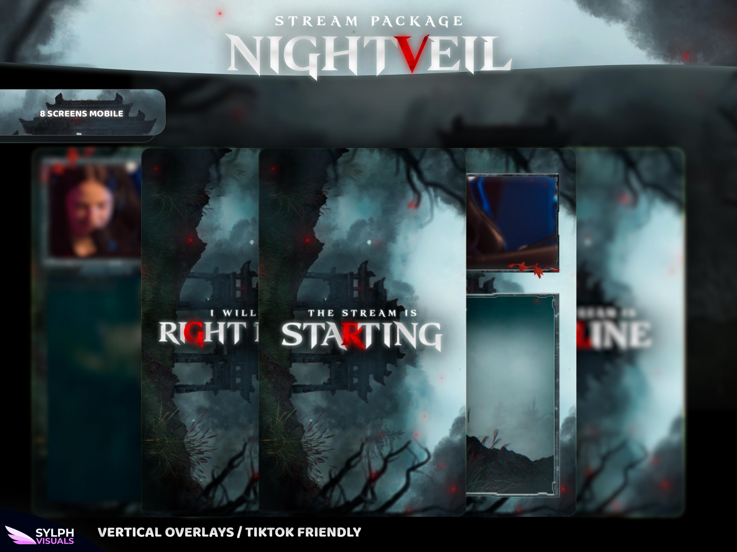 Nightveil - Twitch Overlay - Animated Alerts - Animated Screens - Dark ...