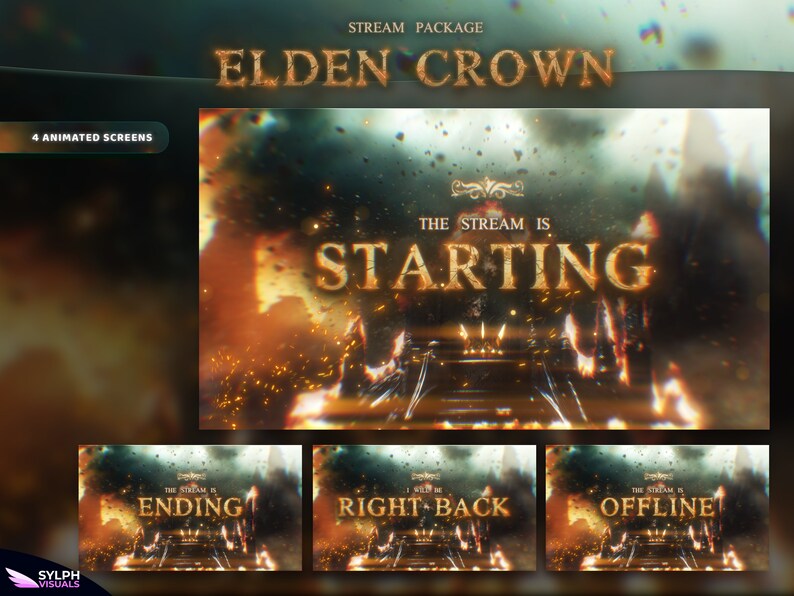 Elden Crown - Twitch Overlay - Animated Alerts - Animated Screens ...