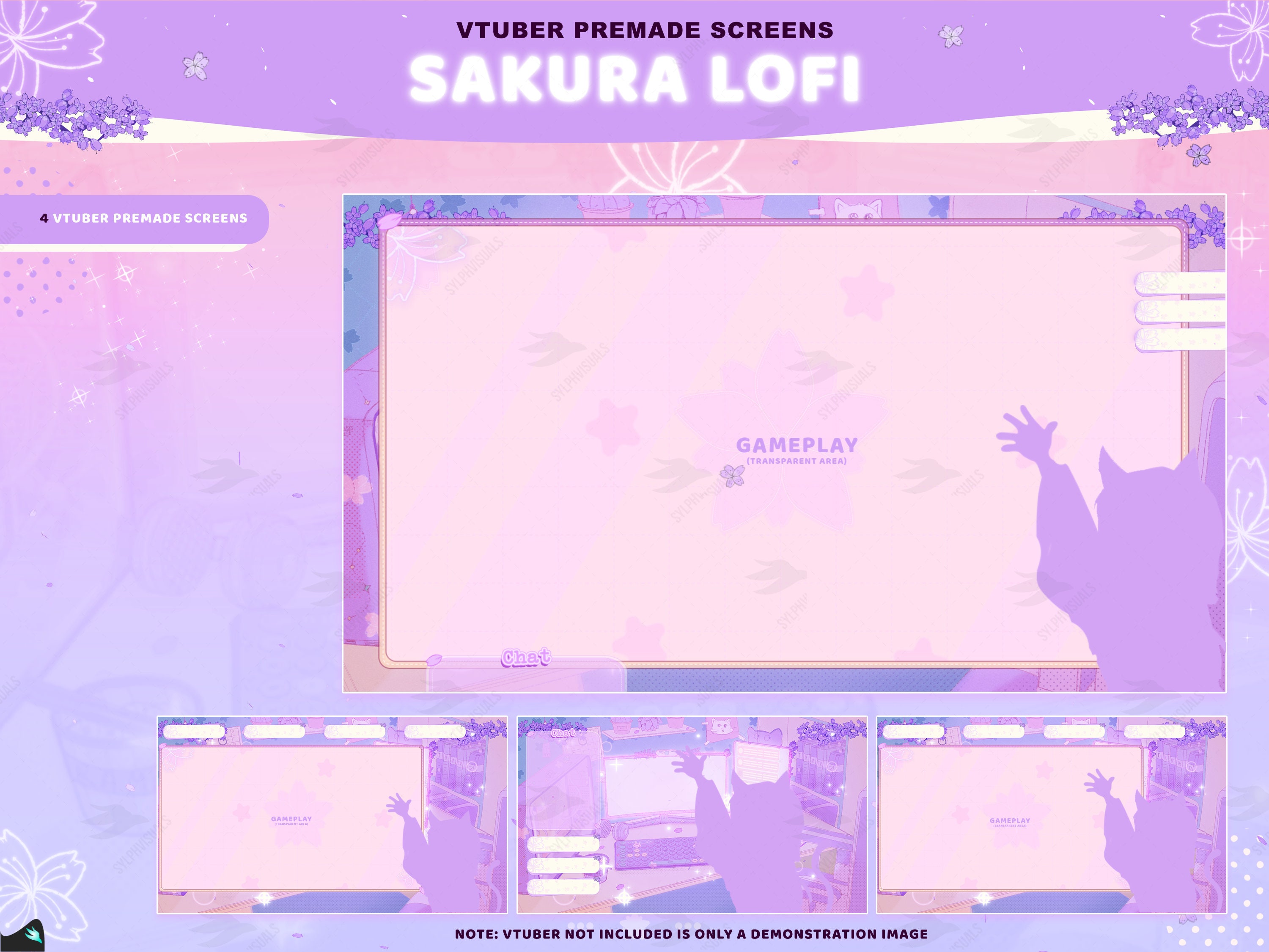 Stream Package Sakura Lofi Purple Twitch Overlay Animated - Etsy