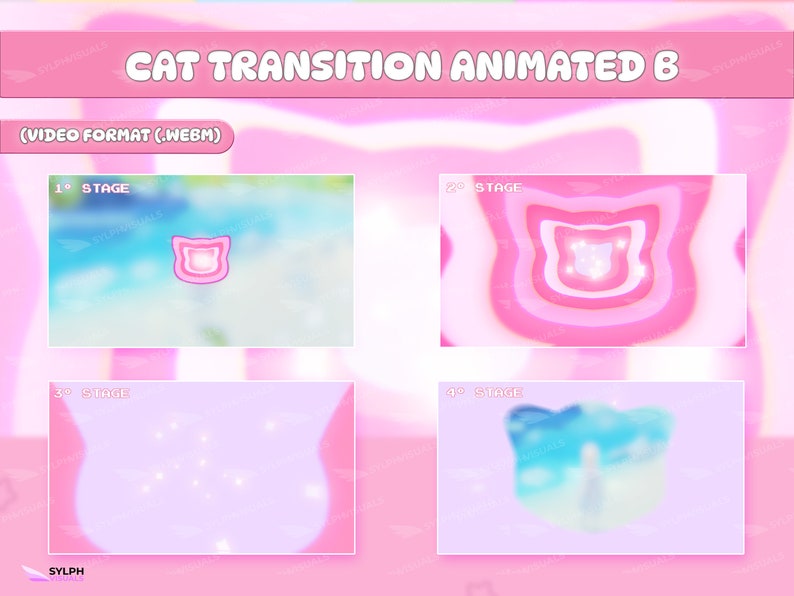 Sweet Cat Transition Twitch Stream Stinger Cute Transition Pink Cat ...