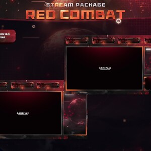 Red Combat - Twitch Overlay - Animated Alerts - Animated Screens - Red ...