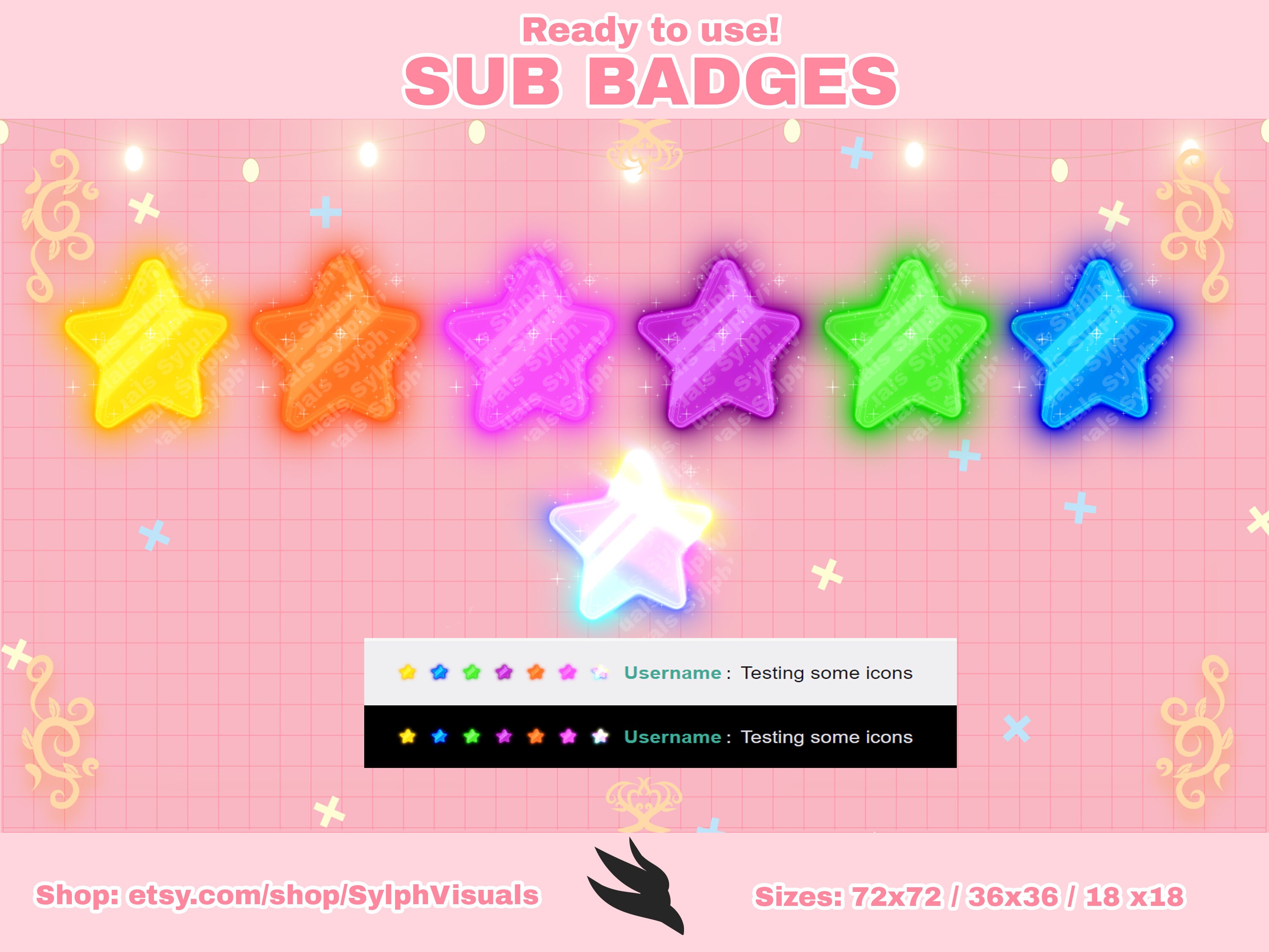 Magic Star Badges Twitch Sub Badges / Bit Badges / Cute Sub - Etsy UK