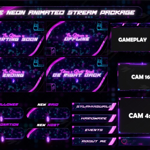 Purple Fiery Animated Stream Package : Webcam Screens - Etsy