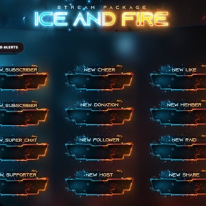 Ice and Fire - Twitch Overlay - Animated Alerts - Animated Screens ...