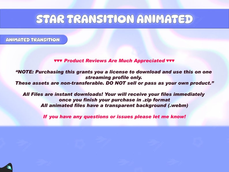 Water Star Transition Blue Twitch Stream Stinger Cute Transition Star ...