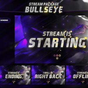 Bullseye - Twitch Overlay - Animated Alerts - Animated Screens - Purple ...