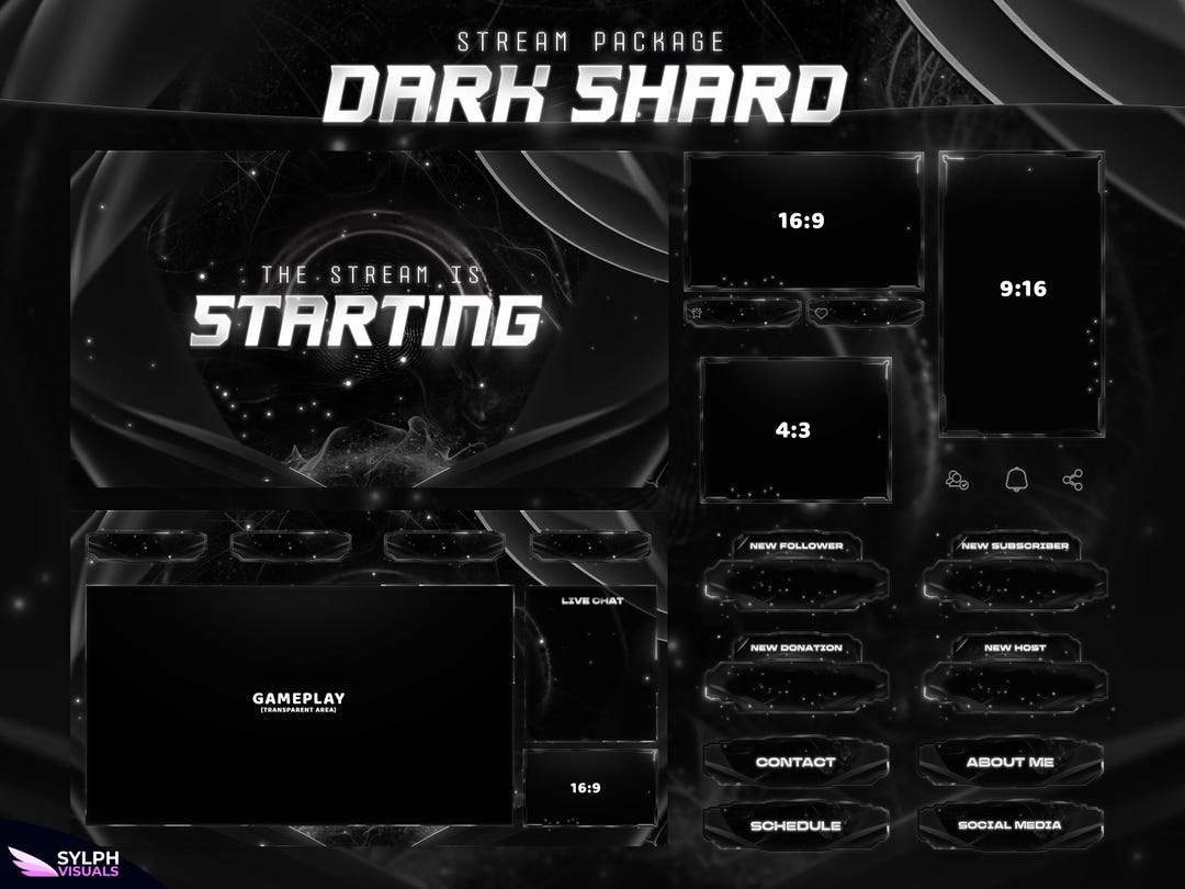 Dark Shard - Twitch Overlay - Animated Alerts - Animated Screens - Dark ...