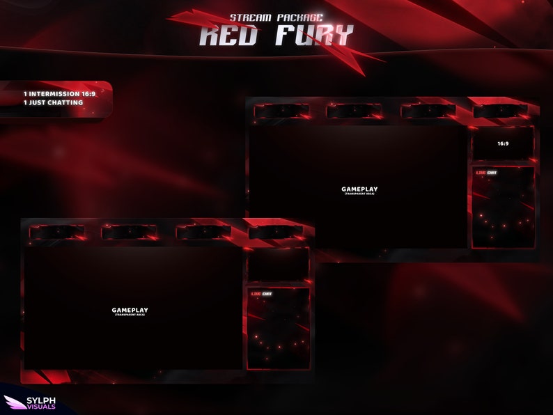 Red Fury - Twitch Overlay - Animated Alerts - Animated Screens - Red ...