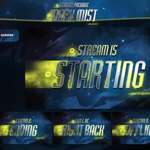 Dark Mist - Twitch Overlay - Animated Alerts - Animated Screens - Blue ...