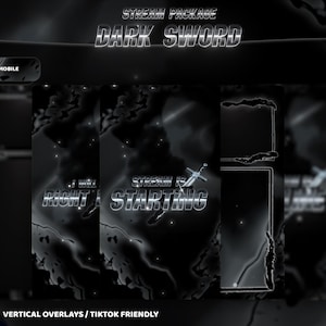 Dark Sword - Twitch Overlay - Animated Alerts - Animated Screens - Dark ...
