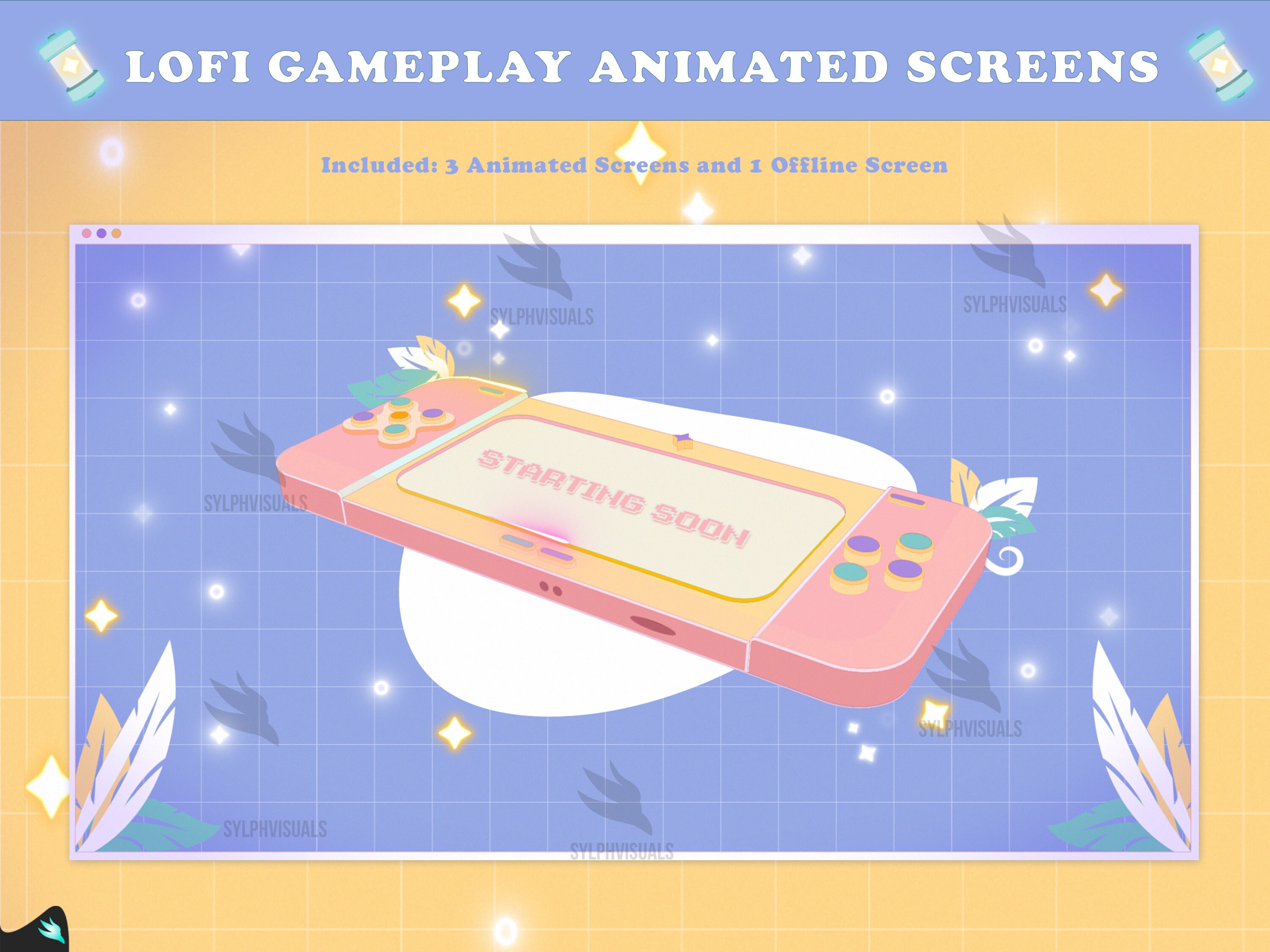 Twitch Overlay Lofi Gameplay Stream Screens Animated Retro Pink - Etsy
