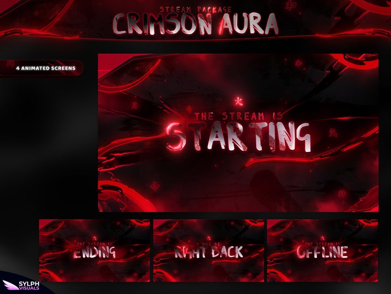 Crimson Aura - Twitch Overlay - Animated Alerts - Animated Screens ...