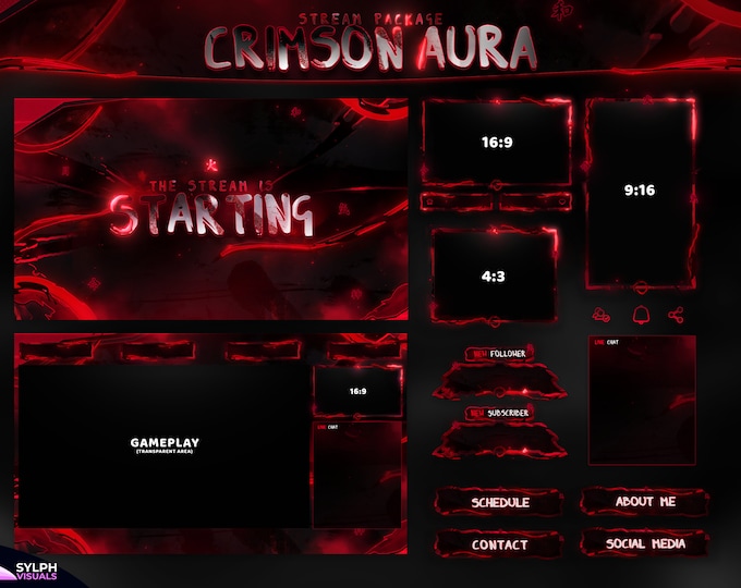 Animated Anime Stream Pack for Twitch Streamers Overlays for Twitch ...