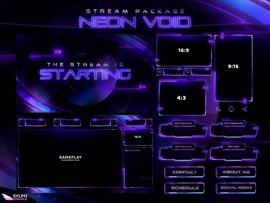 Neon Void - Twitch Overlay - Animated Alerts - Animated Screens - Neon ...