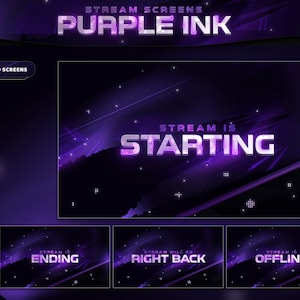 Purple Ink - Twitch Overlay - Animated Alerts - Animated Screens ...