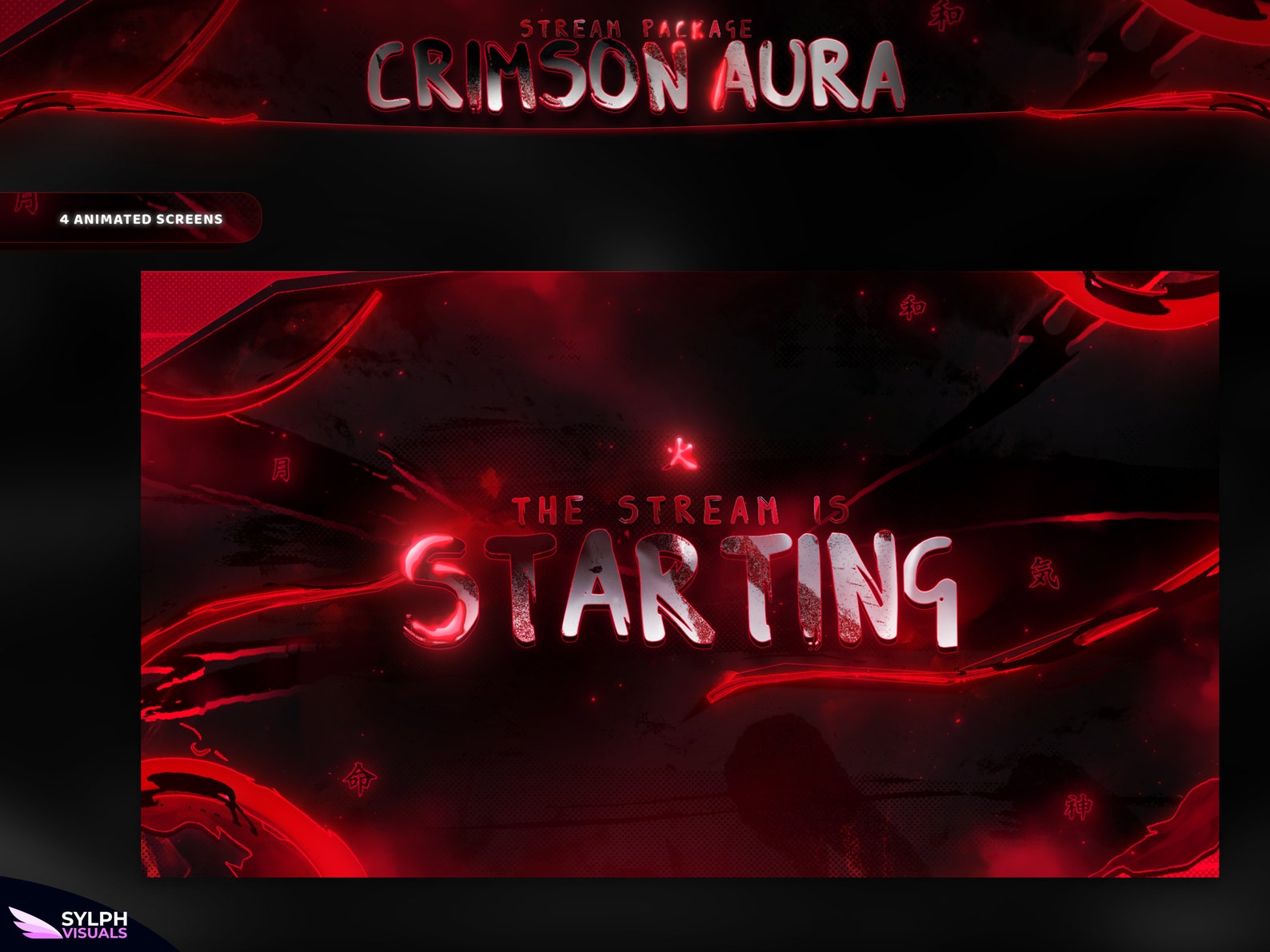Crimson Aura - Twitch Overlay - Animated Alerts - Animated Screens ...
